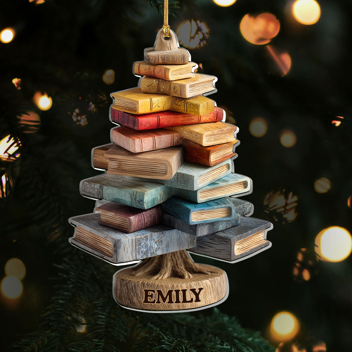 A Literary Christmas - Personalized Wood Ornament Cutout & Print 1 Sid ...