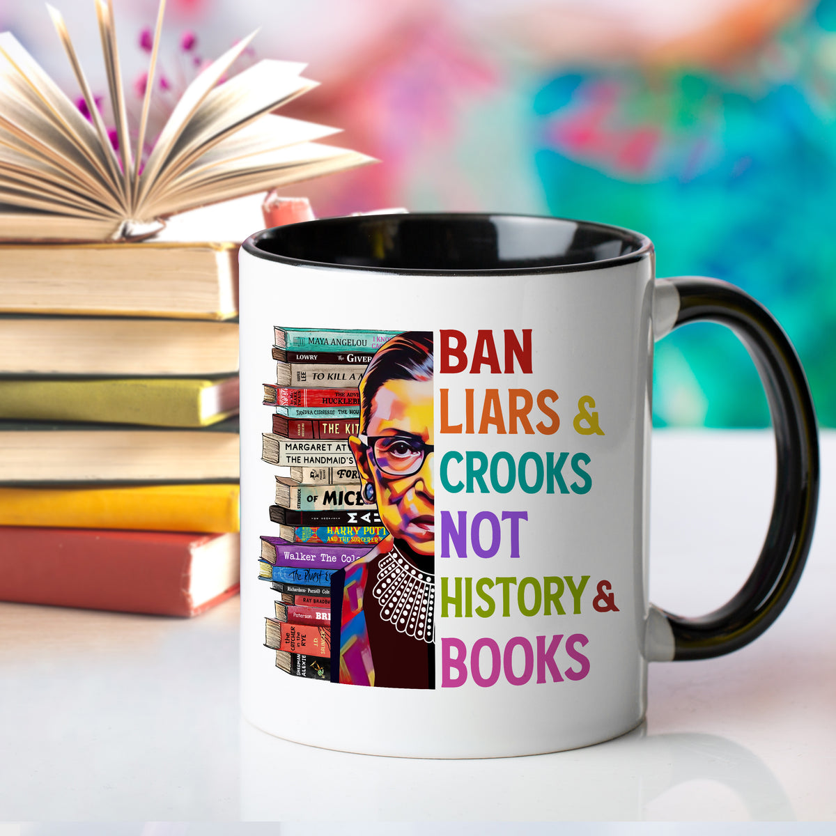 Ban Liars And Crooks Not History And Books Book Lovers Gift MUGB314 - Bookswares